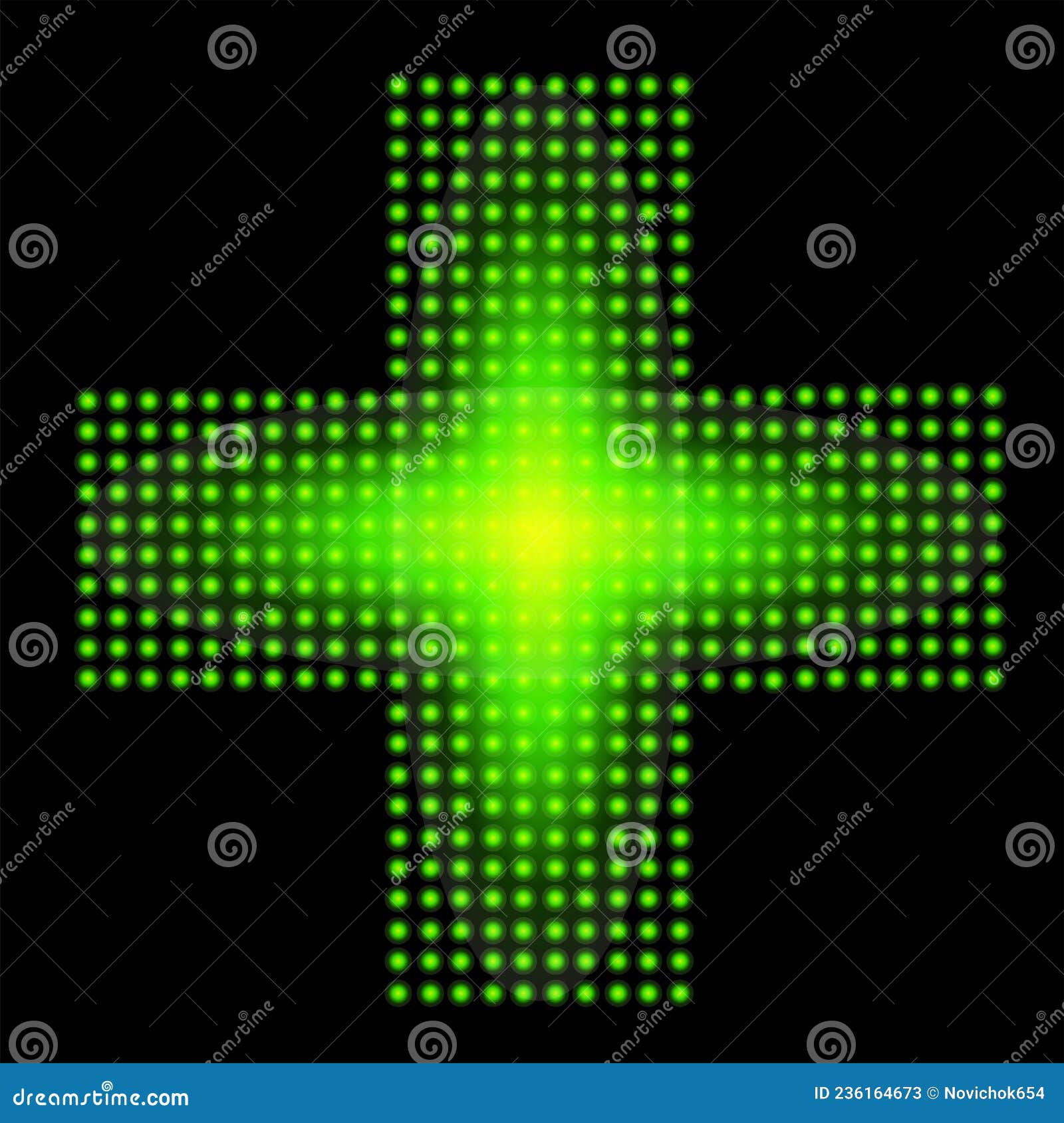 Green Plus Sign on Black Background Stock Vector - Illustration of ...