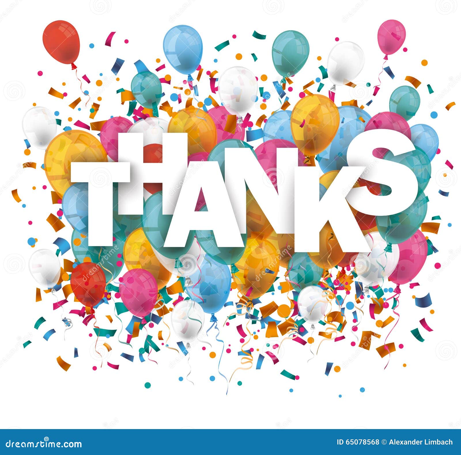 Confettis de ballons merci illustration de vecteur. Illustration du ...