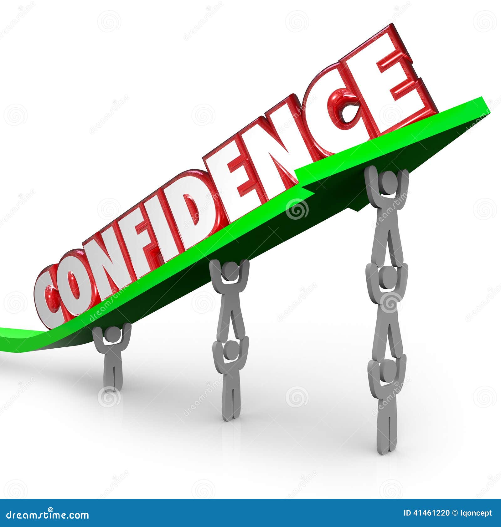 Confiance Word Team Lifting Arrow Believe Yourself Illustration Stock ...