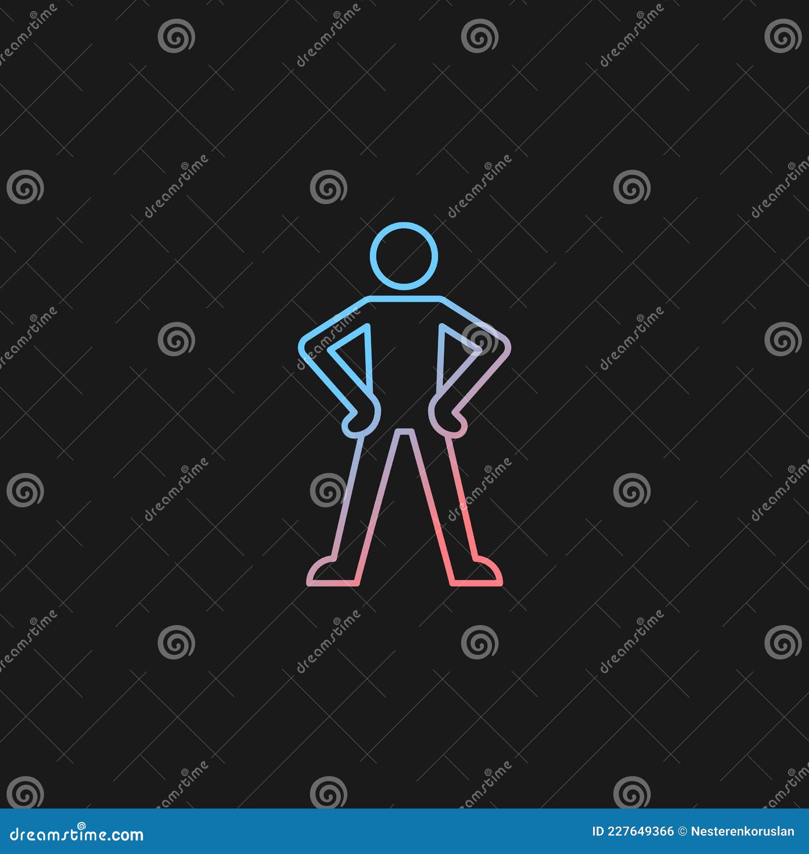 Confidence Body Language Gradient Vector Icon for Dark Theme Stock ...