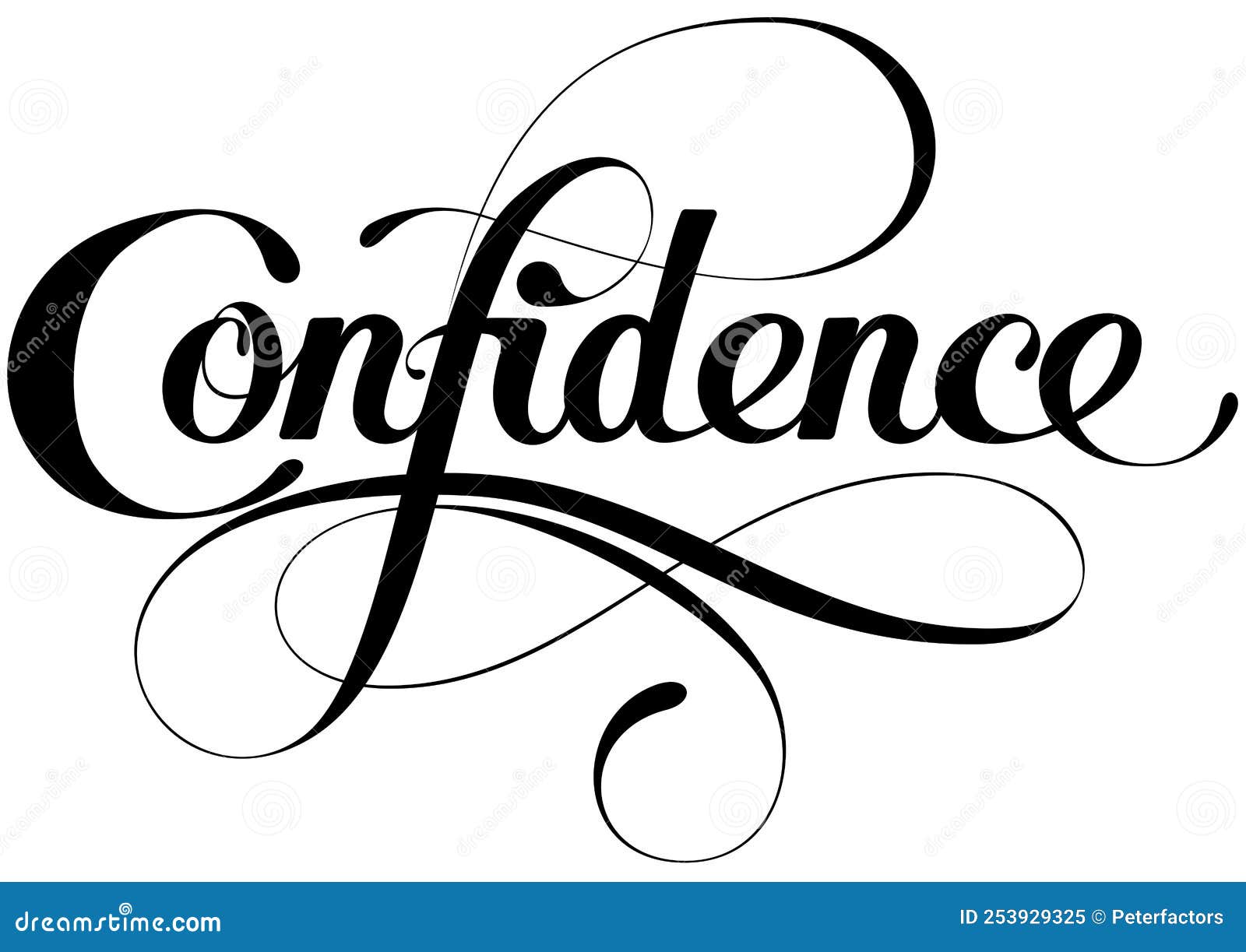 Confidence 2 - Custom Calligraphy Text Stock Vector - Illustration of ...