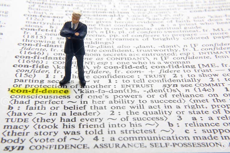 Confidence Definition stock image. Image of miniature - 10170891