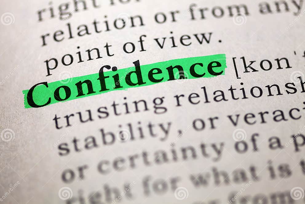 Definition of the Word Confidence Stock Photo - Image of printing ...