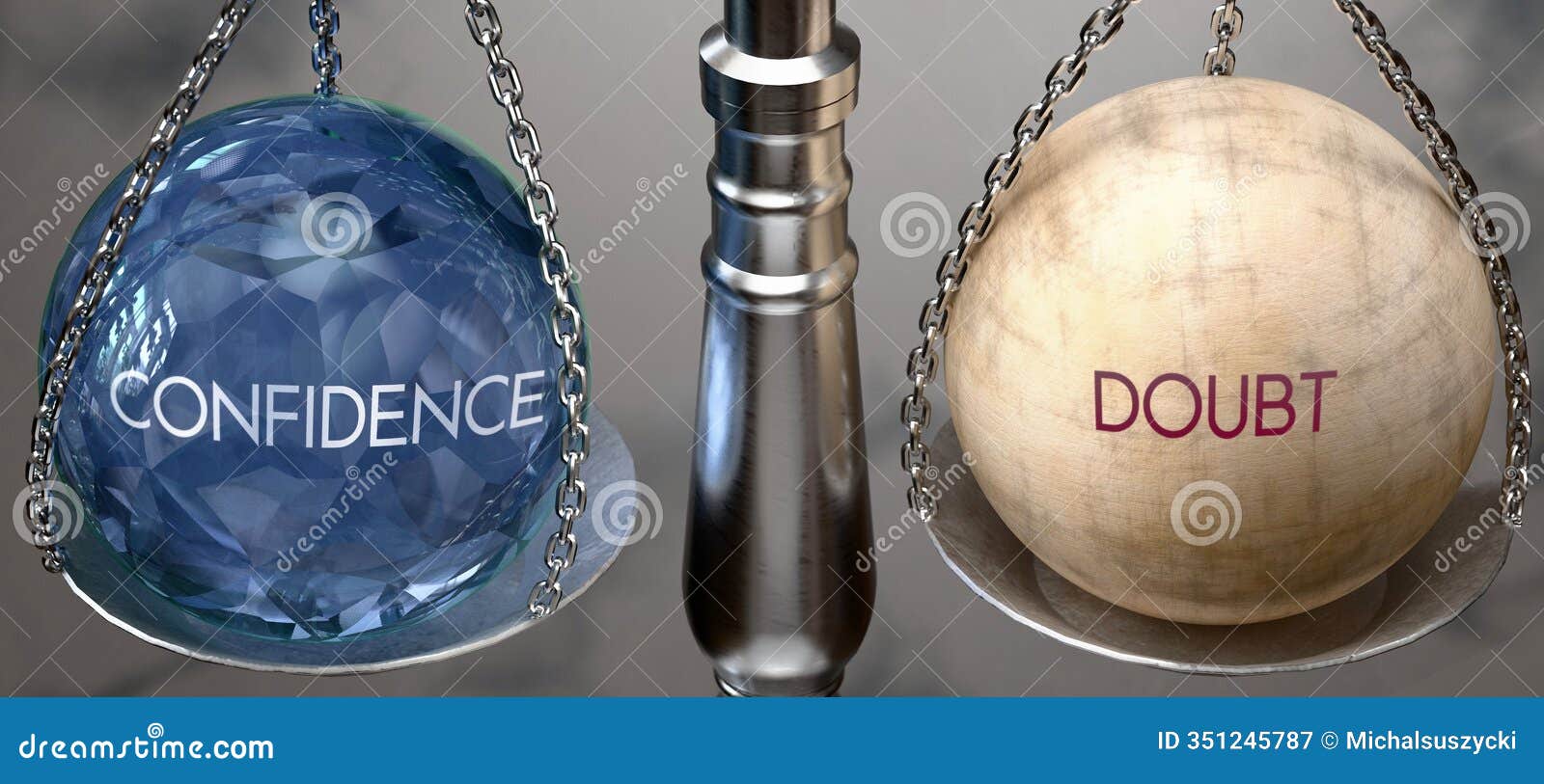 Confidence Vs Doubt Foot Crushing Stomping Word Stock Image ...