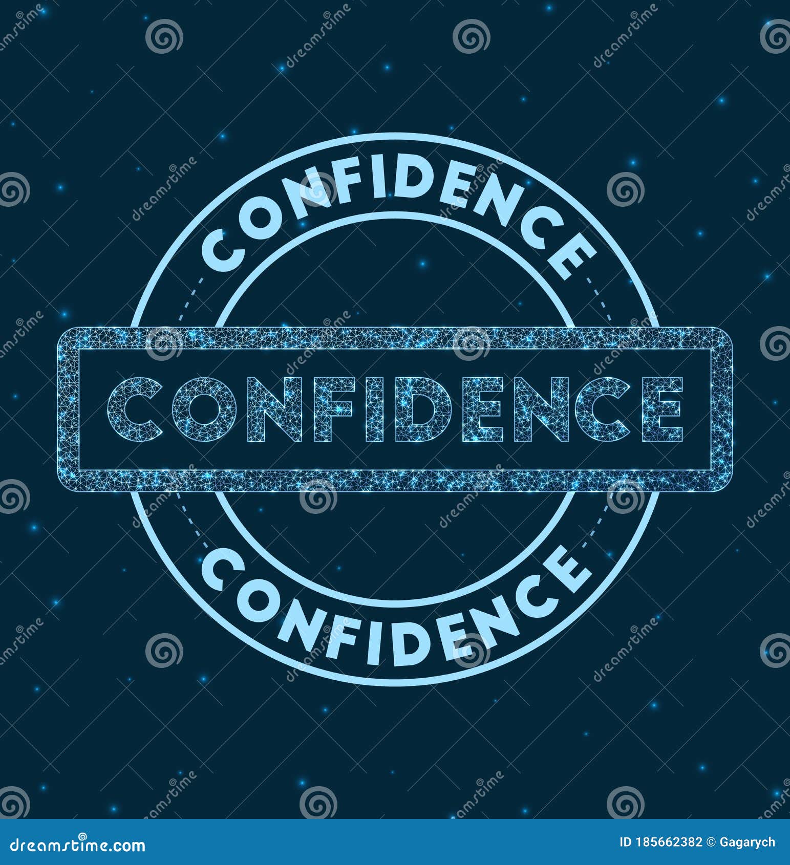 CONFIDENCE. Glowing Round Badge Stock Vector - Illustration of icon ...