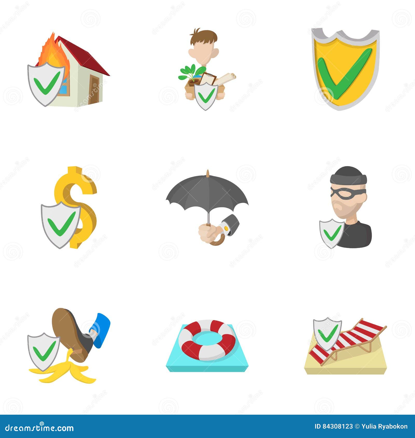 Confidence Icons Set, Cartoon Style Stock Vector - Illustration of icon ...