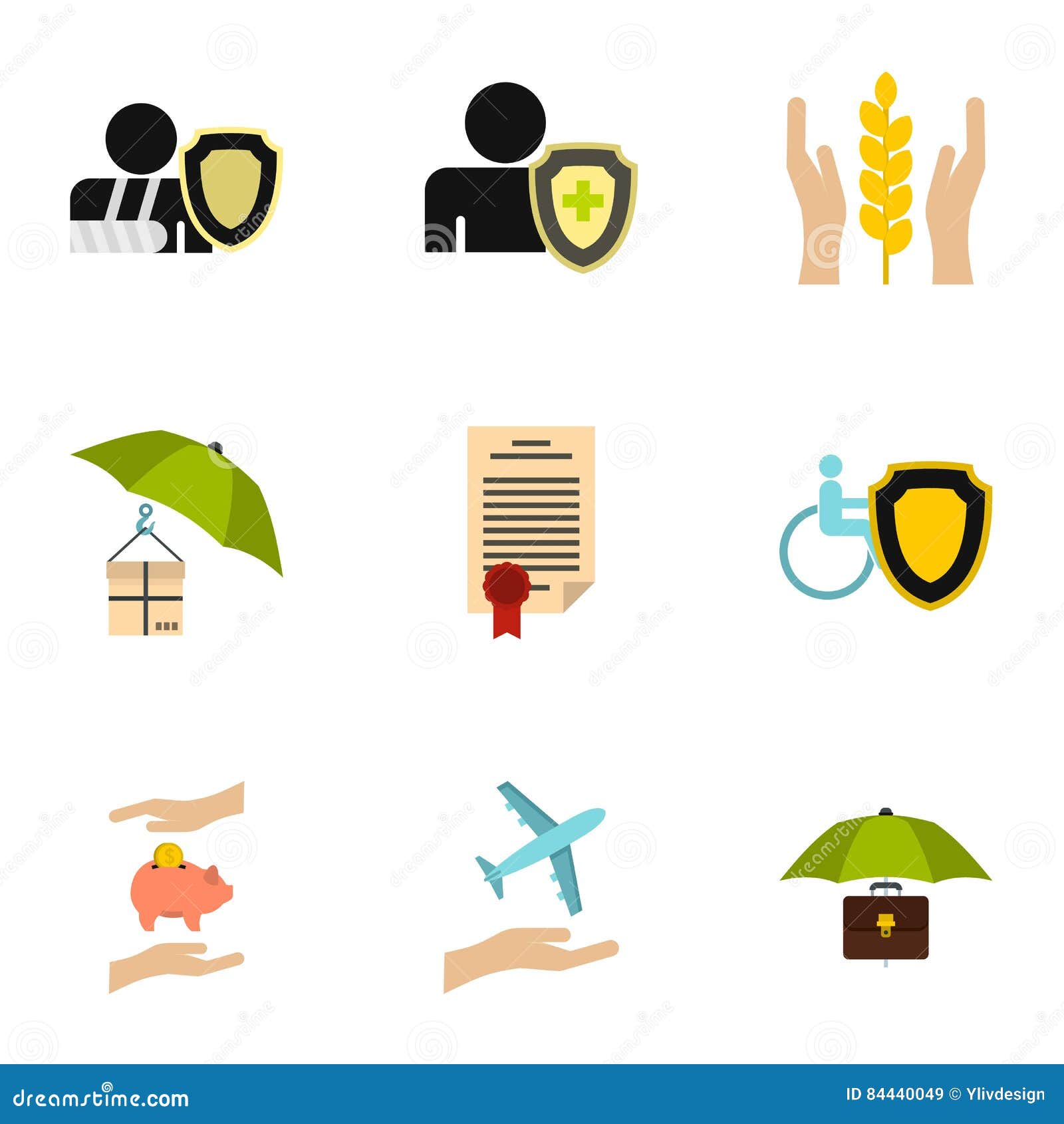 Confidence Icons Set, Flat Style Stock Vector - Illustration of ...