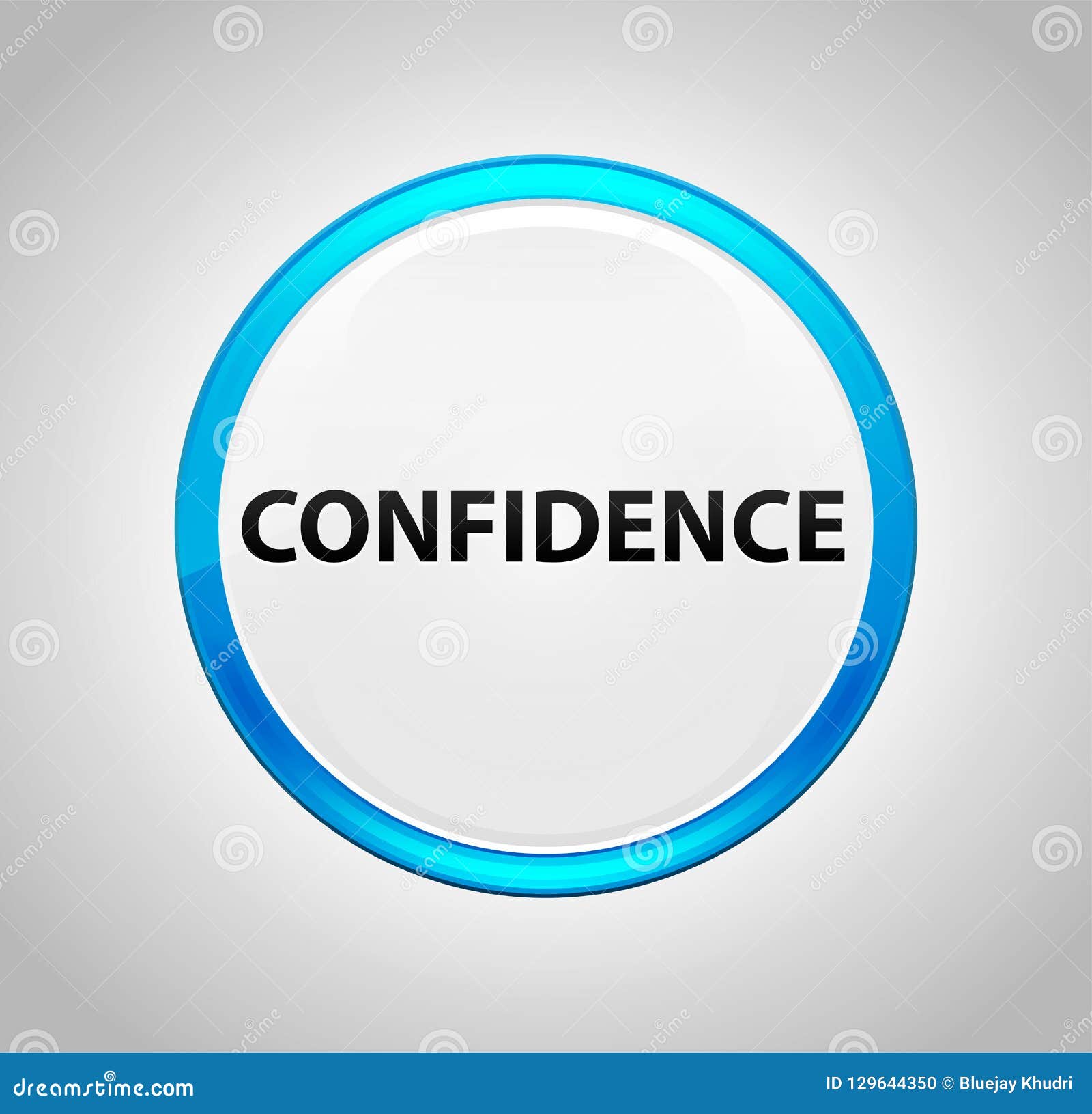 Confidence Round Blue Push Button Stock Illustration - Illustration of ...
