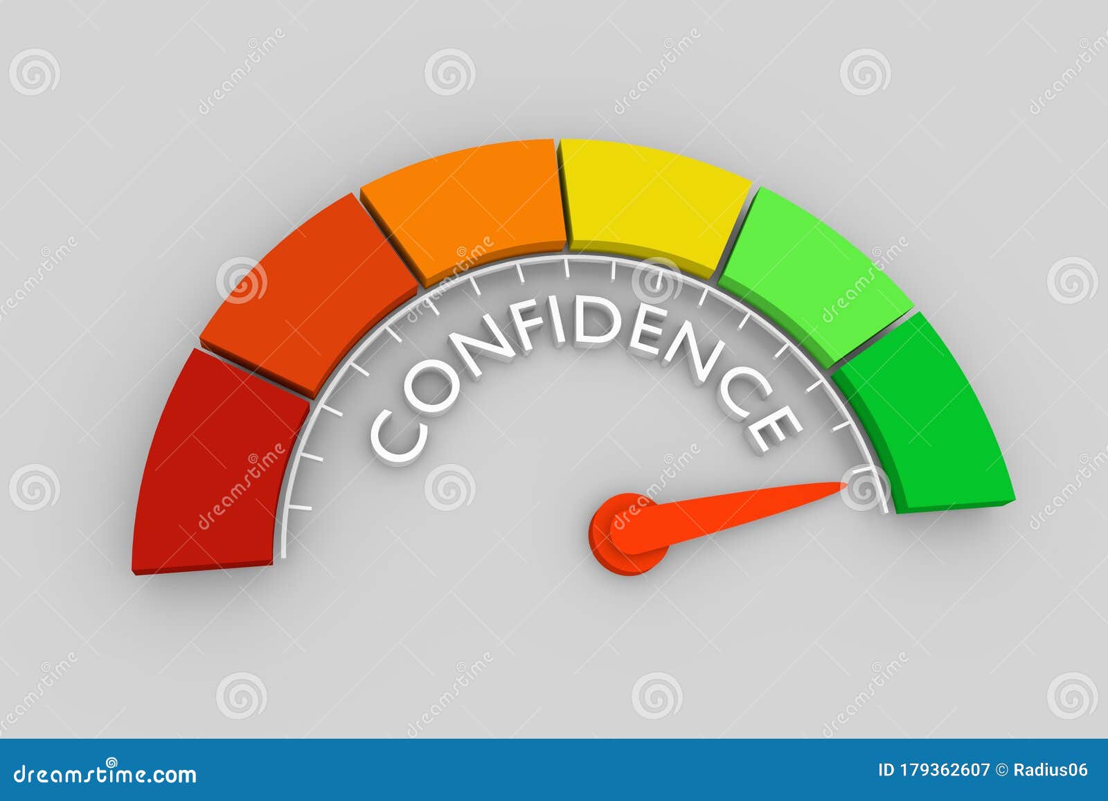 Confidence level meter stock illustration. Illustration of news - 179362607