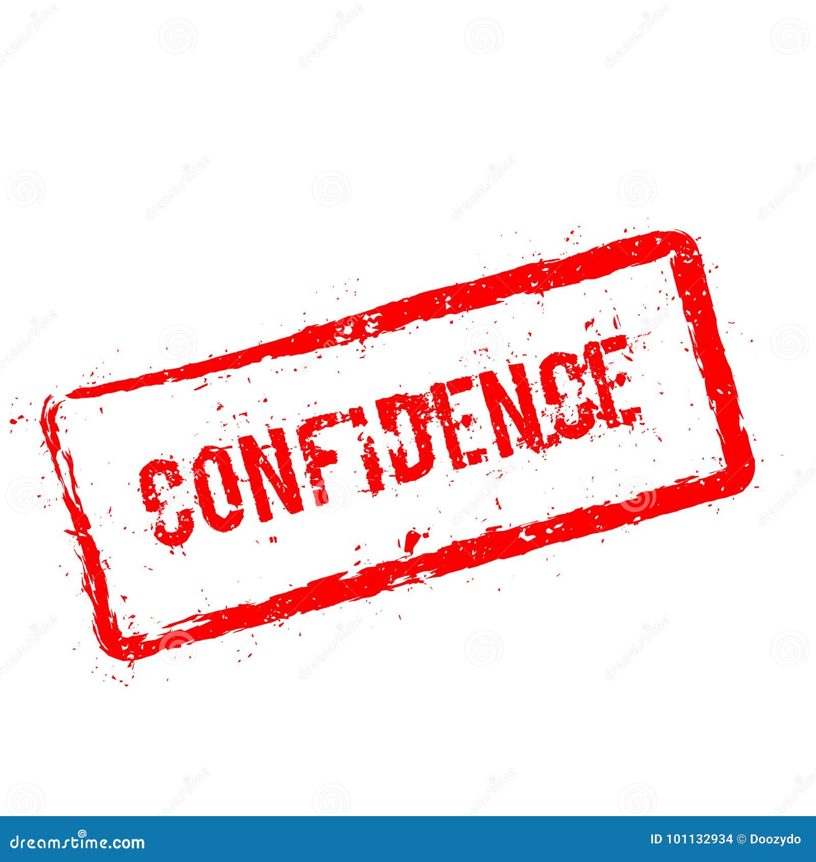 CONFIDENCE Red Rubber Stamp Isolated on White. Stock Vector ...