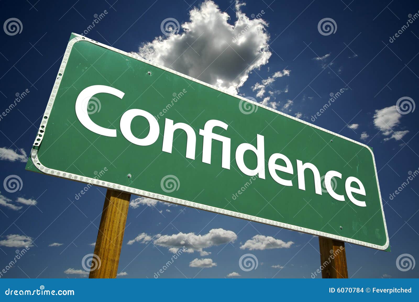 Confidence Road Sign stock photo. Image of green, trustworthiness - 6070784