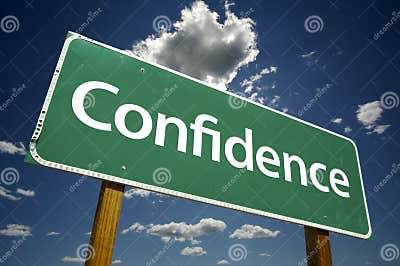 Confidence Road Sign stock photo. Image of green, trustworthiness - 6070784