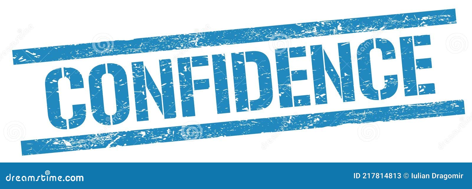 CONFIDENCE Text on Blue Grungy Rectangle Stamp Stock Illustration ...