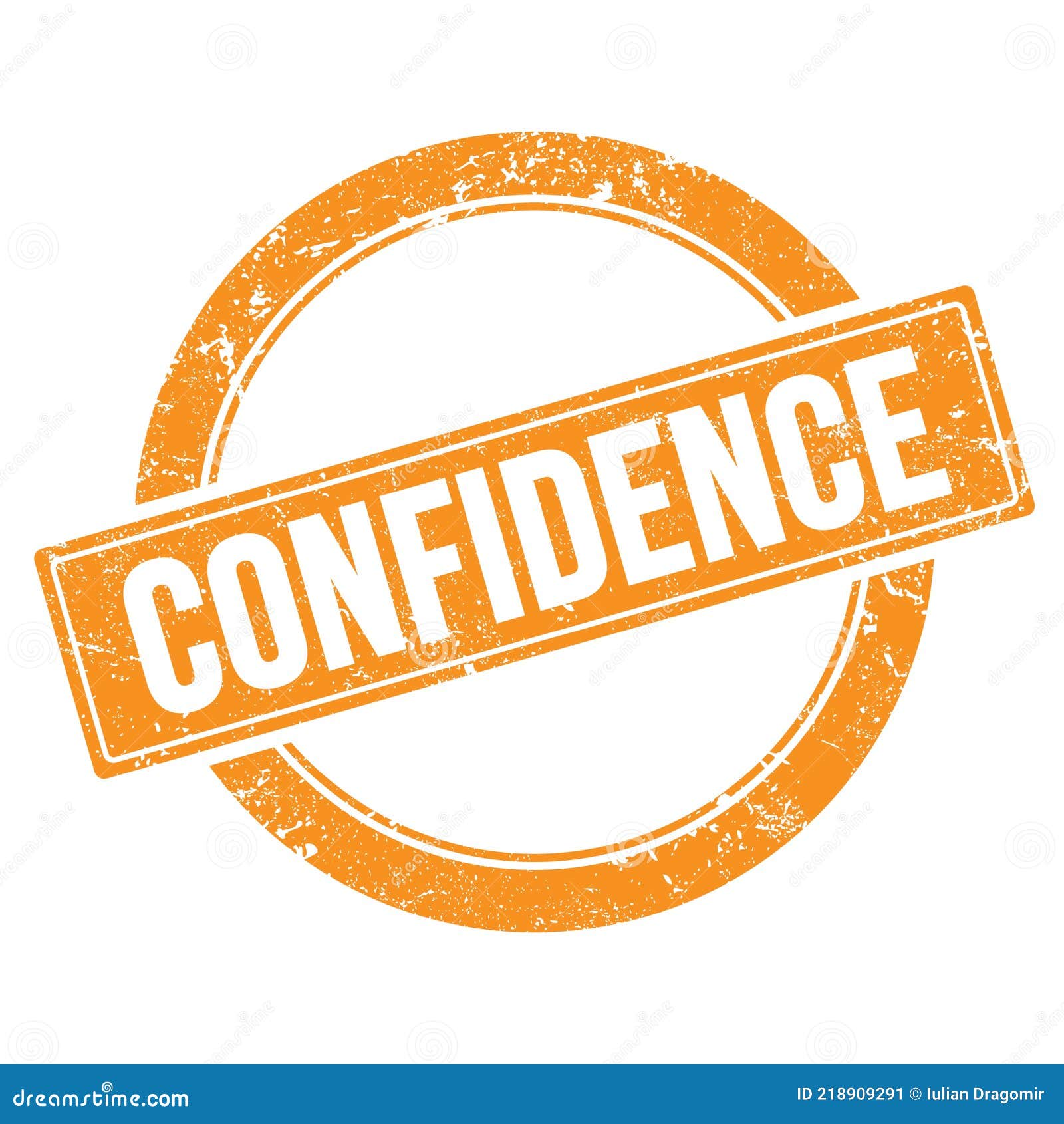 CONFIDENCE Text on Orange Grungy Round Stamp Stock Illustration ...