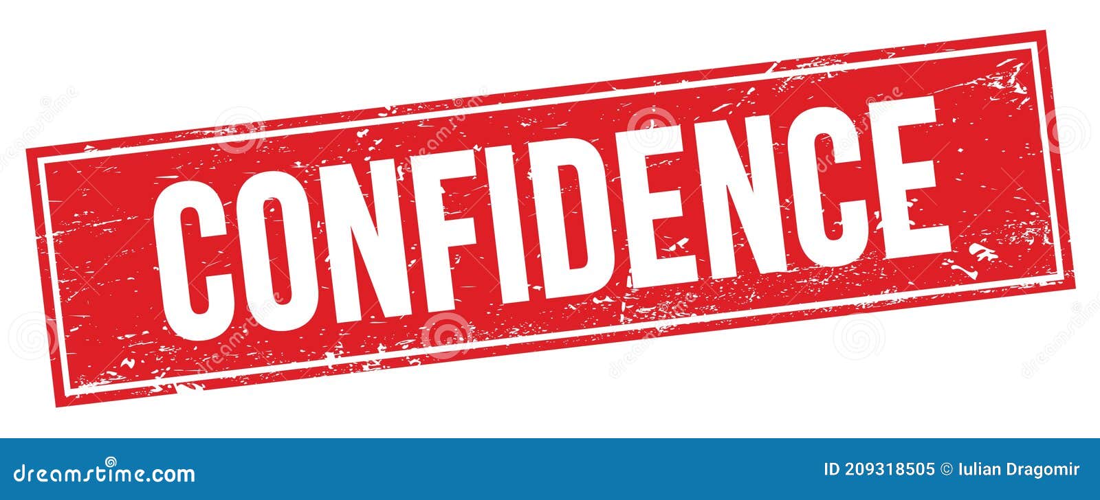 CONFIDENCE Text on Red Grungy Rectangle Stamp Stock Illustration ...