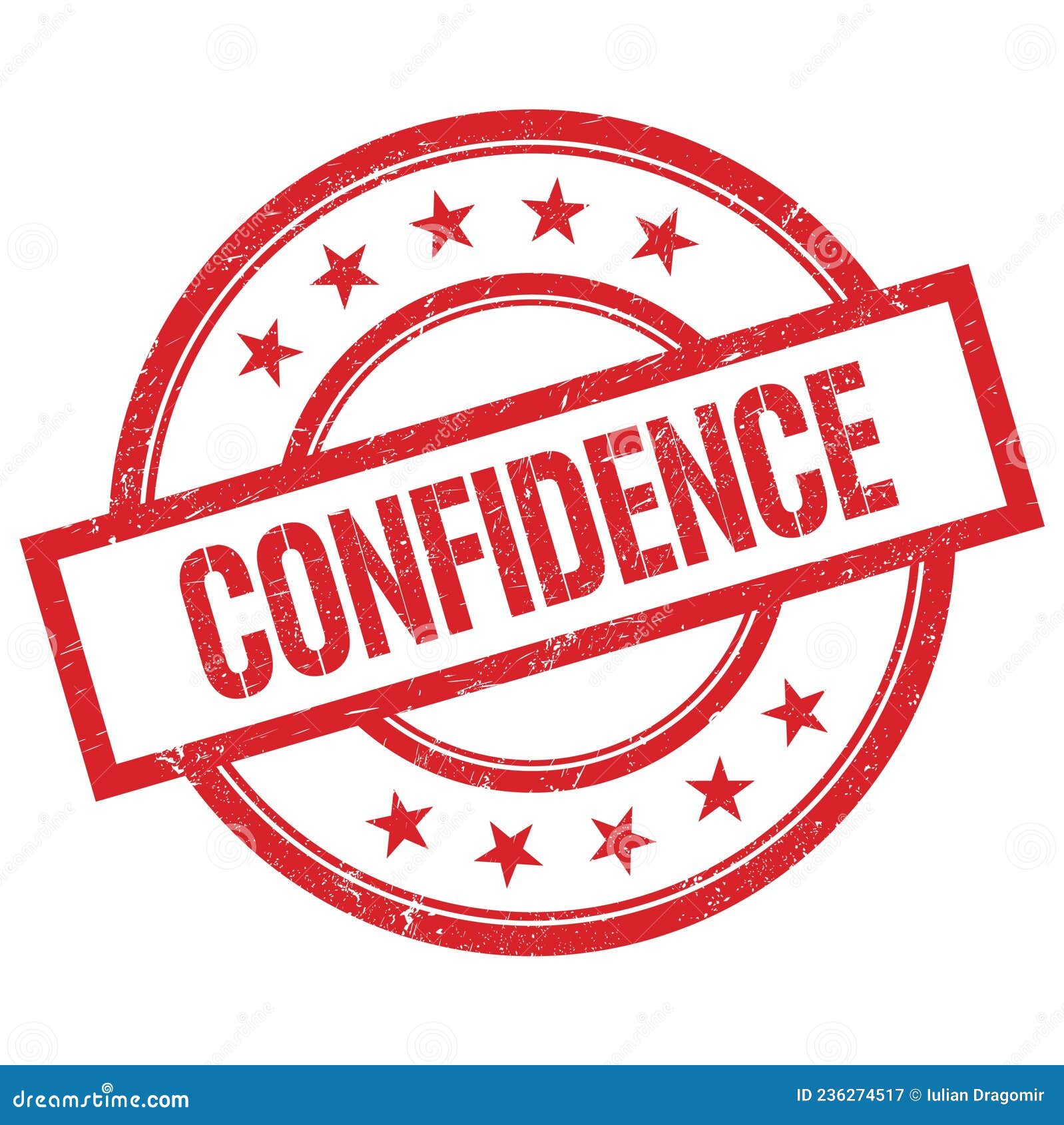 CONFIDENCE Text Written on Red Vintage Round Stamp Stock Illustration ...
