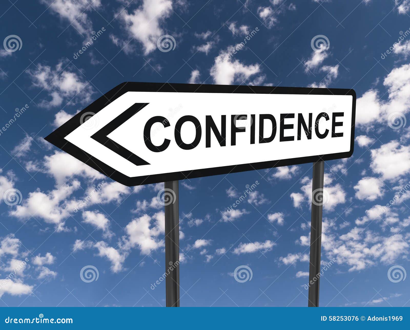 Confidence stock photo. Image of directional, text, confidence - 58253076
