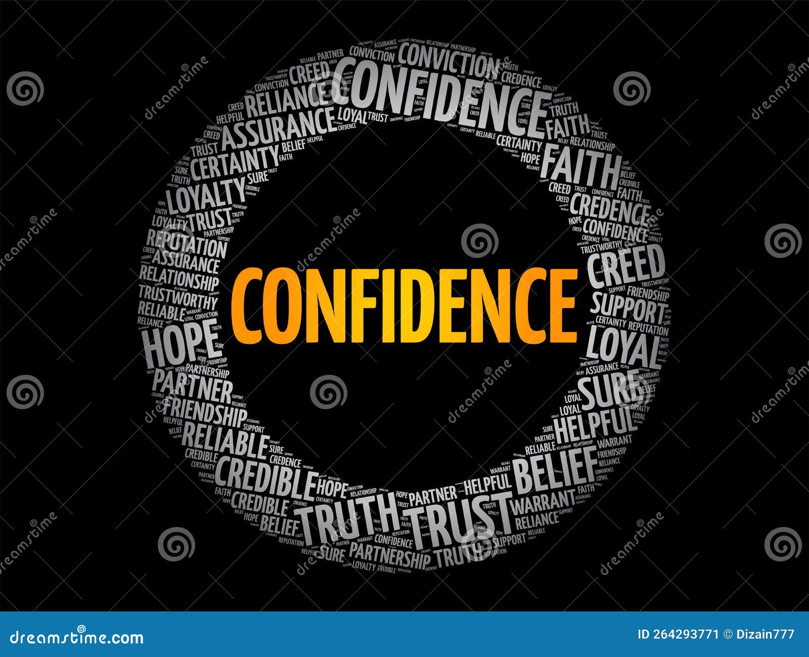 Confidence Word Cloud Collage, Concept Background Stock Illustration ...
