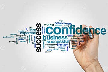 Confidence Word Cloud Concept on Grey Background Stock Illustration ...