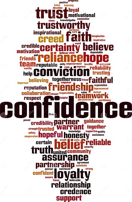 Confidence word cloud stock vector. Illustration of faithful - 177419019