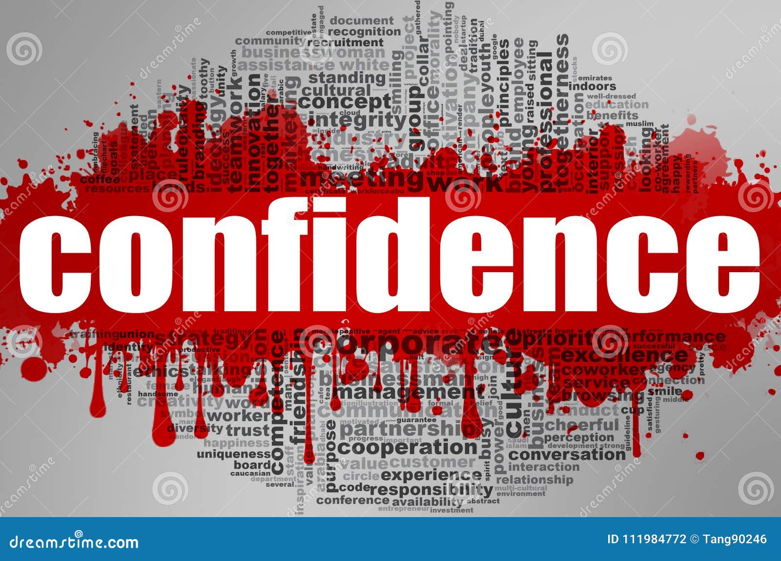 Confidence word cloud stock illustration. Illustration of text - 111984772