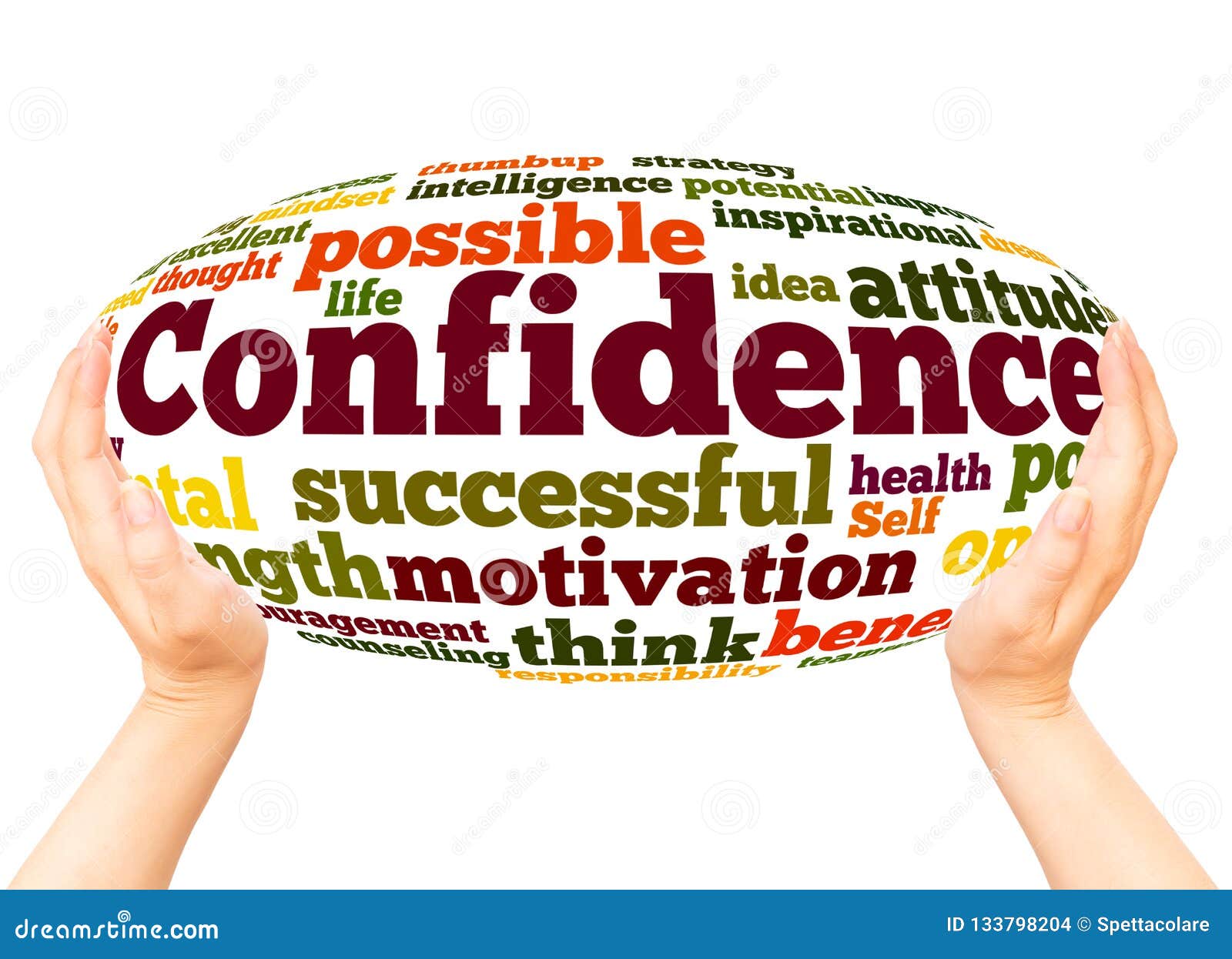 Confidence Word Cloud Hand Sphere Concept Stock Illustration ...