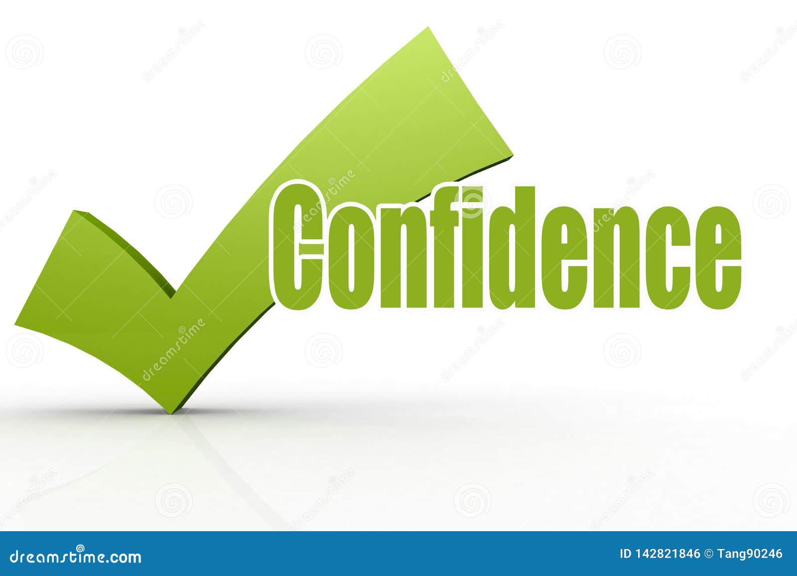 Confidence Word with Green Checkmark Stock Illustration - Illustration ...