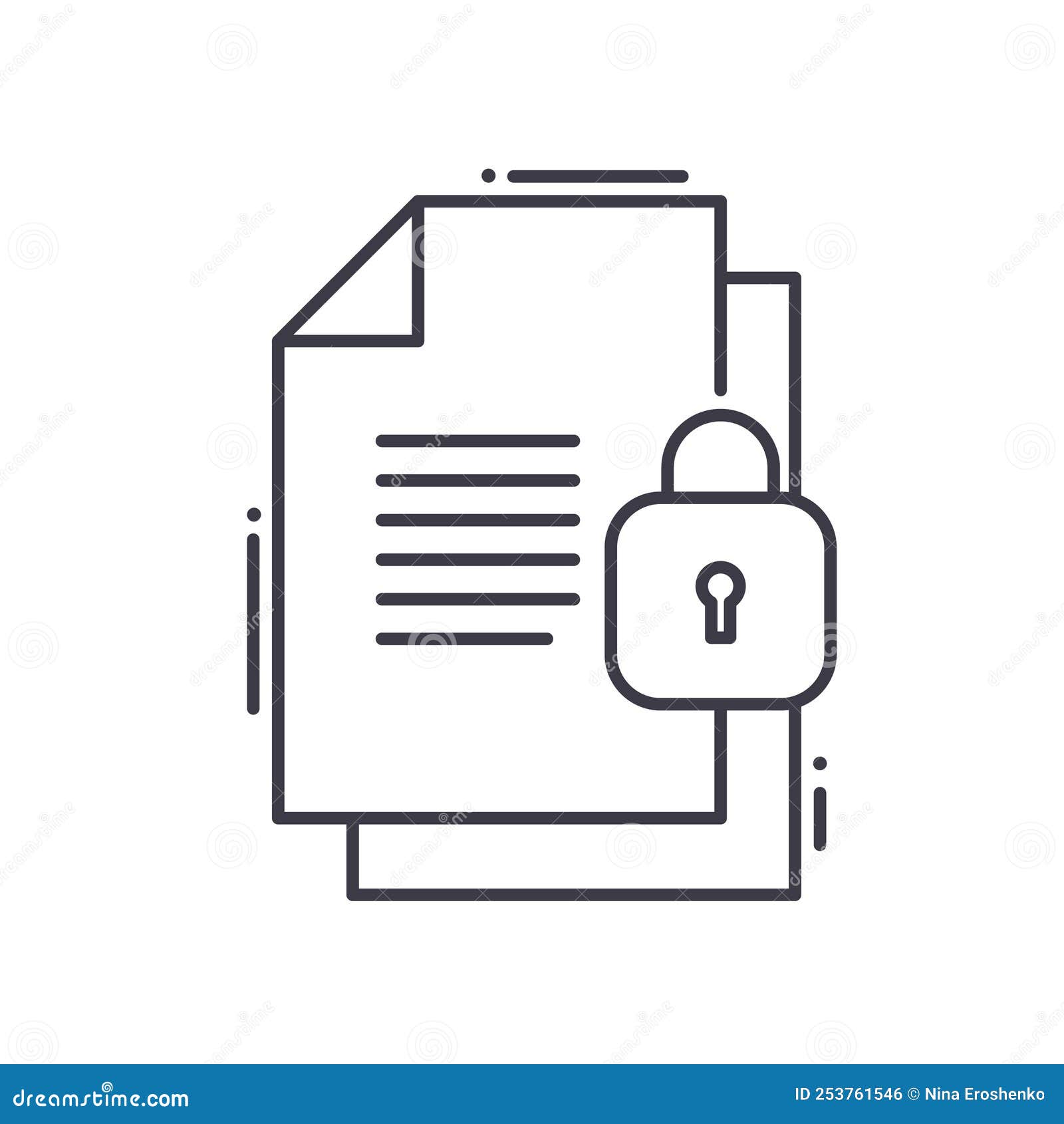 Confidencial Document Line Icon, Outline Symbol, Vector Illustration ...