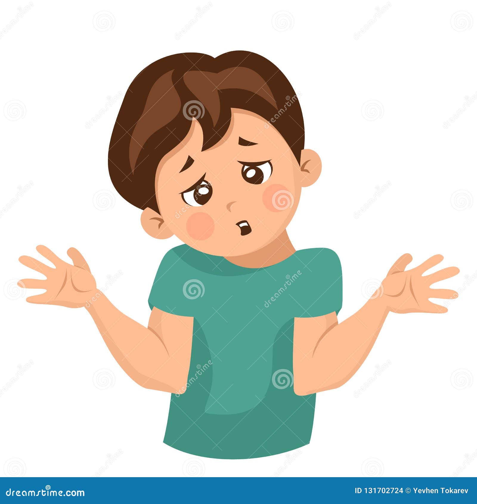 The Boy Thinks Doubts. Emotion Illustration. Stock Illustration ...