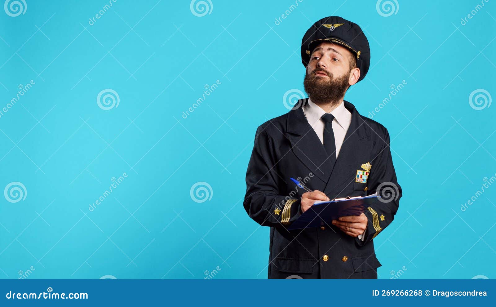 Confident Aircrew Captain Checking List on Papers Stock Photo - Image ...