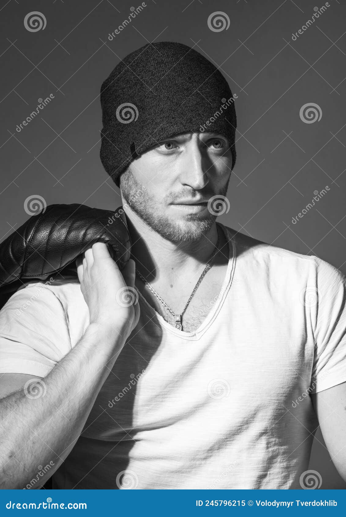 Confident Attractive Man with Serious Face. Stock Image - Image of ...
