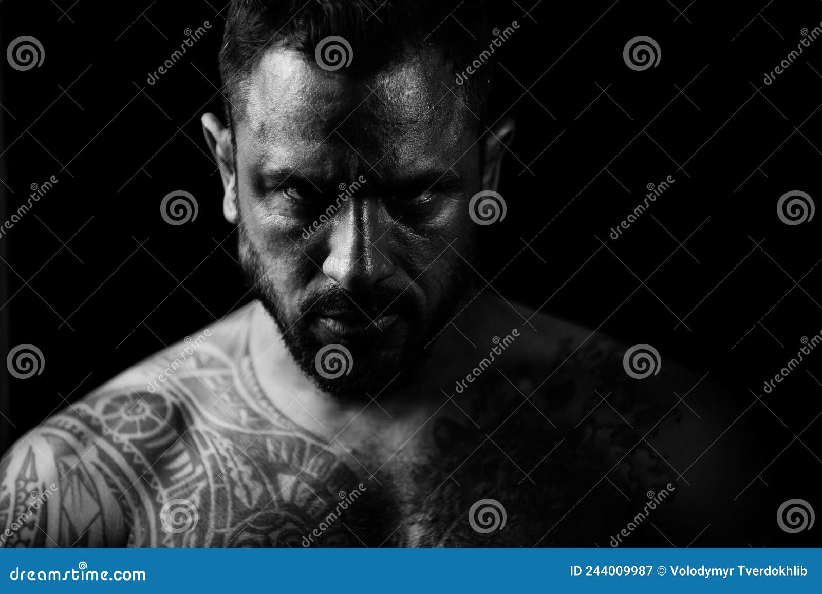 Confident Attractive Man with Serious Face. Close Up Portrait of Guy ...