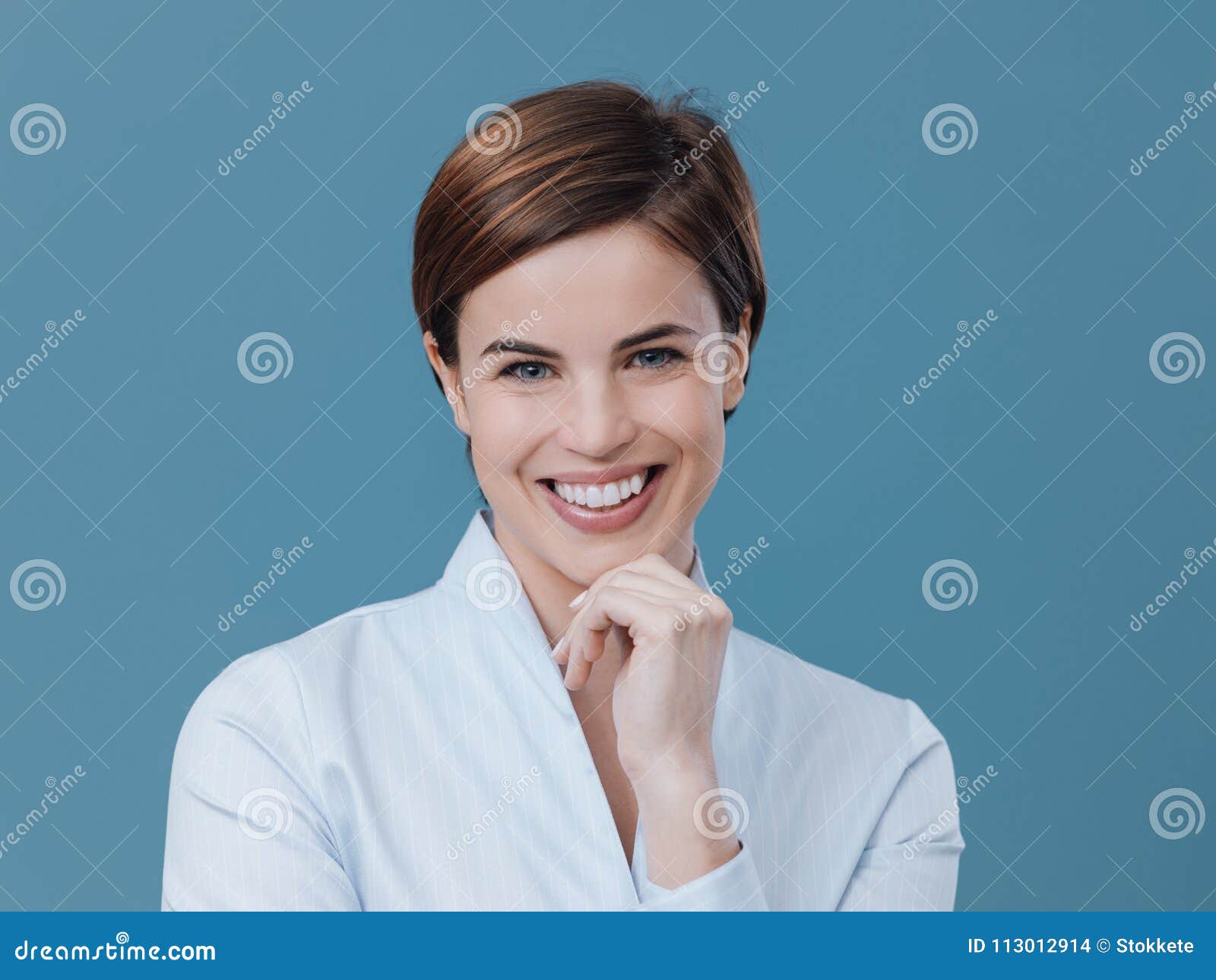 Confident Beautiful Woman Posing and Smiling Stock Photo - Image of ... Confident Beautiful Woman Posing and Smiling Stock Photo - Image of ...