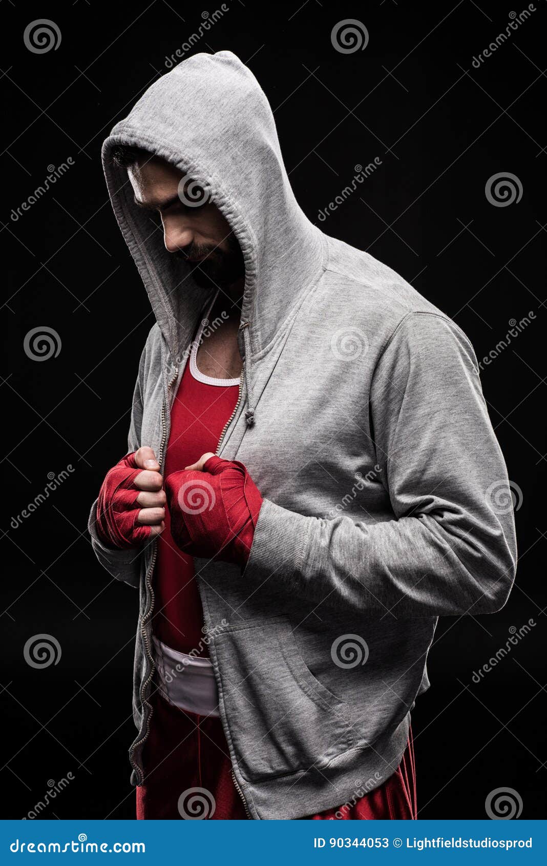 Confident box fighter stock image. Image of workout, exercising - 90344053
