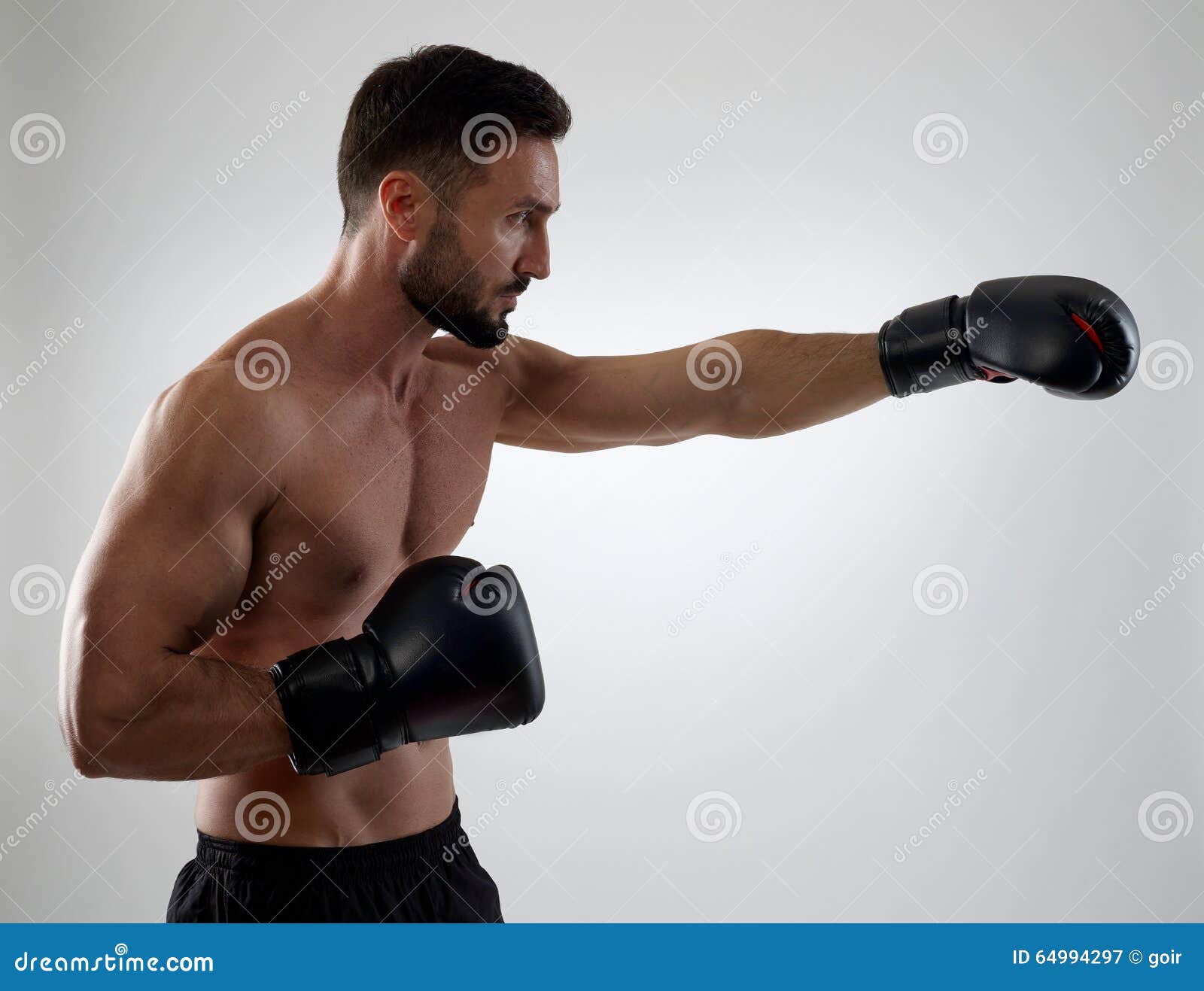 Confident boxer stock image. Image of exercising, hitting - 64994297