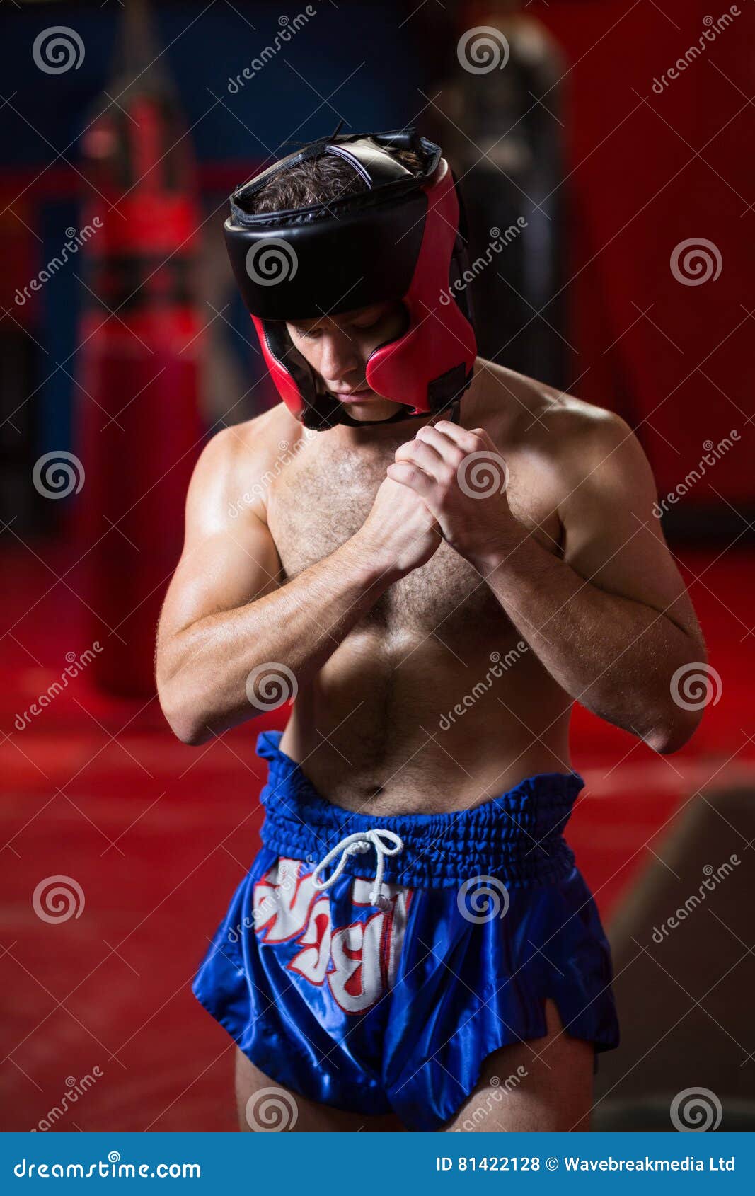 Confident Boxer Performing Boxing Stance Stock Photo - Image of martial ...