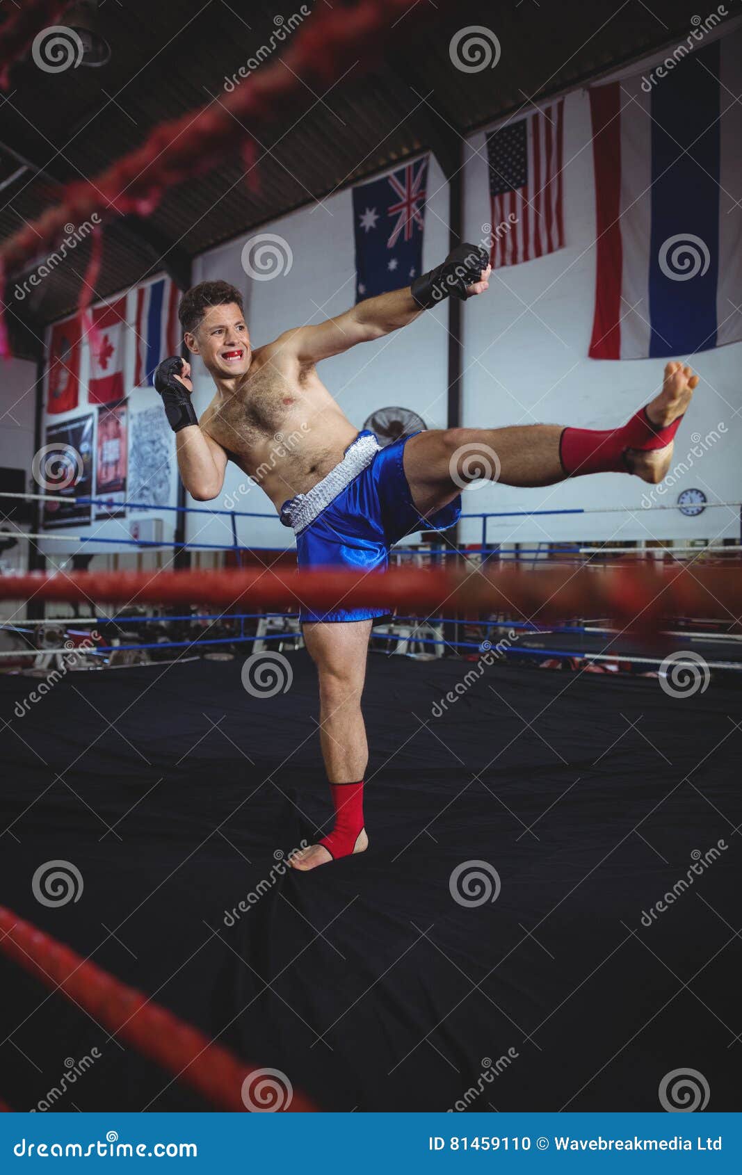 Confident Boxer Practicing a Boxing Stock Photo - Image of healthy ...