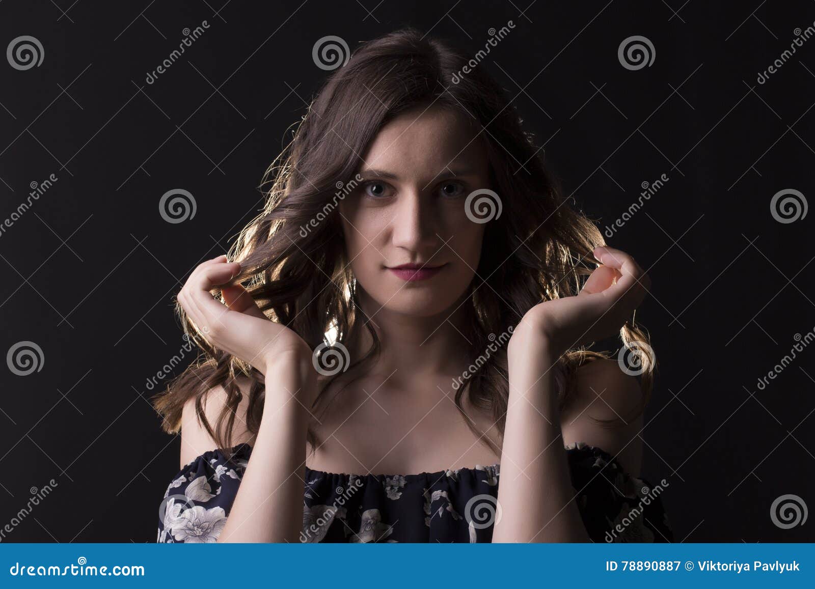 Confident Brunette Model in the Shadows Stock Image - Image of elegant ...