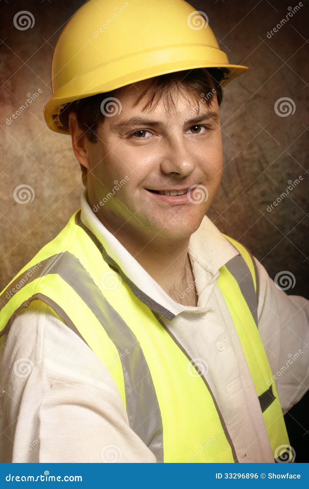 Confident Builder in Work Clothes Smiling Stock Photo - Image of male ...