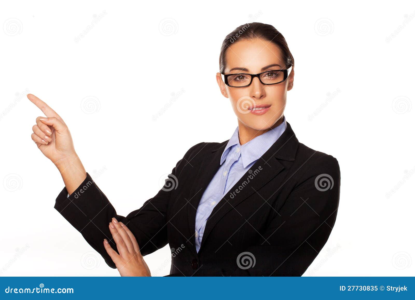 Confident Business Executive Pointing Stock Image - Image of beautiful ...