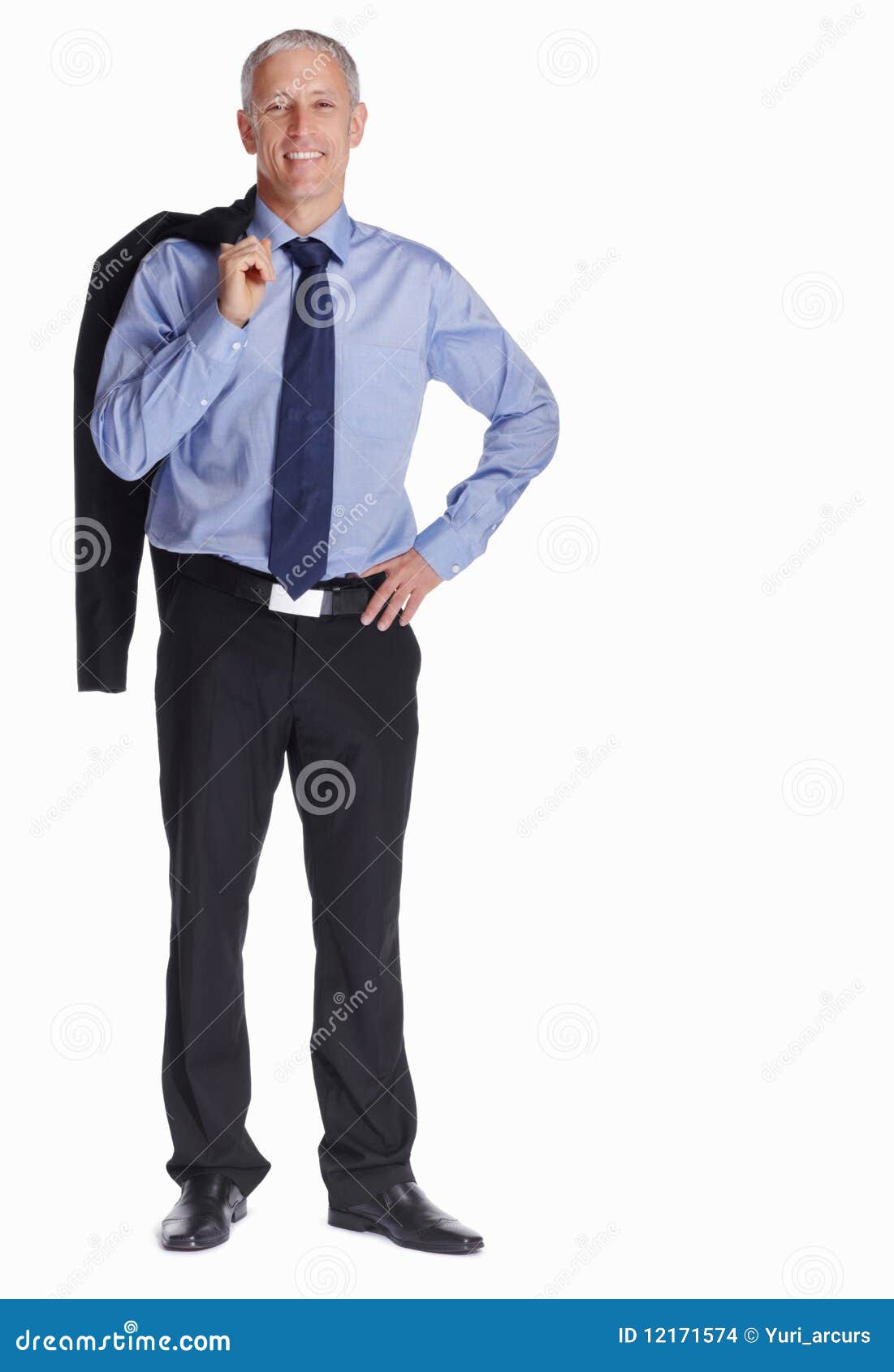 Confident Business Man Holding Coat Over Shoulders Stock Photo - Image ...