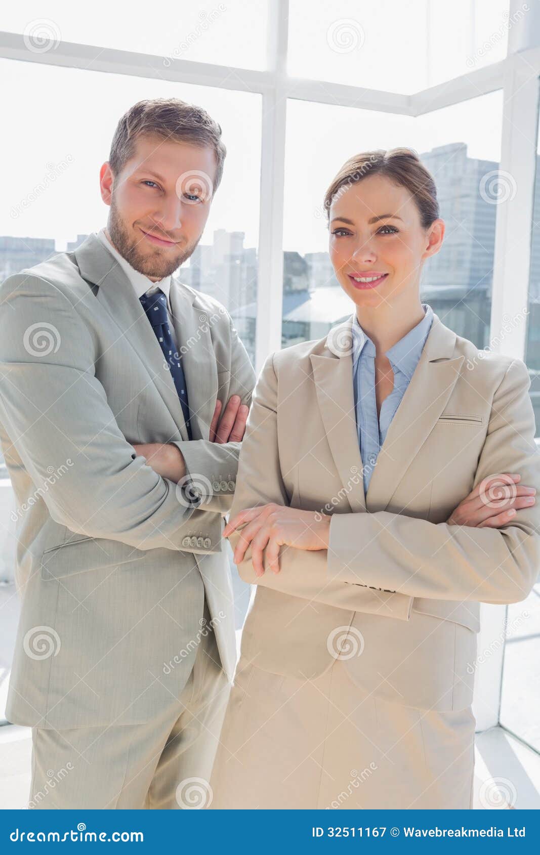 Confident Business Partners Smiling at Camera Stock Image - Image of ...