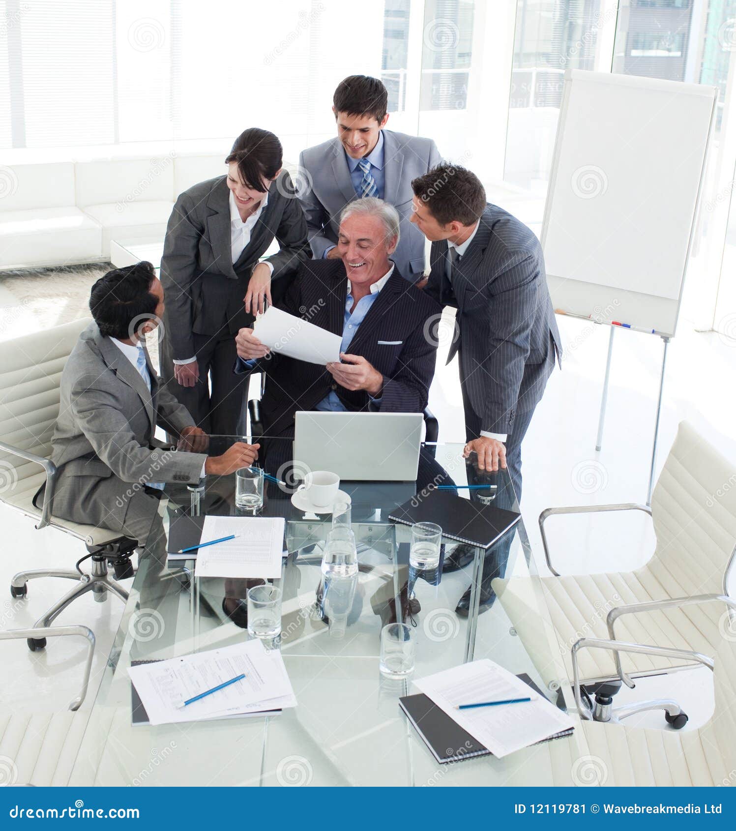 Confident Business Team Discussing a Contract Stock Image - Image of ...