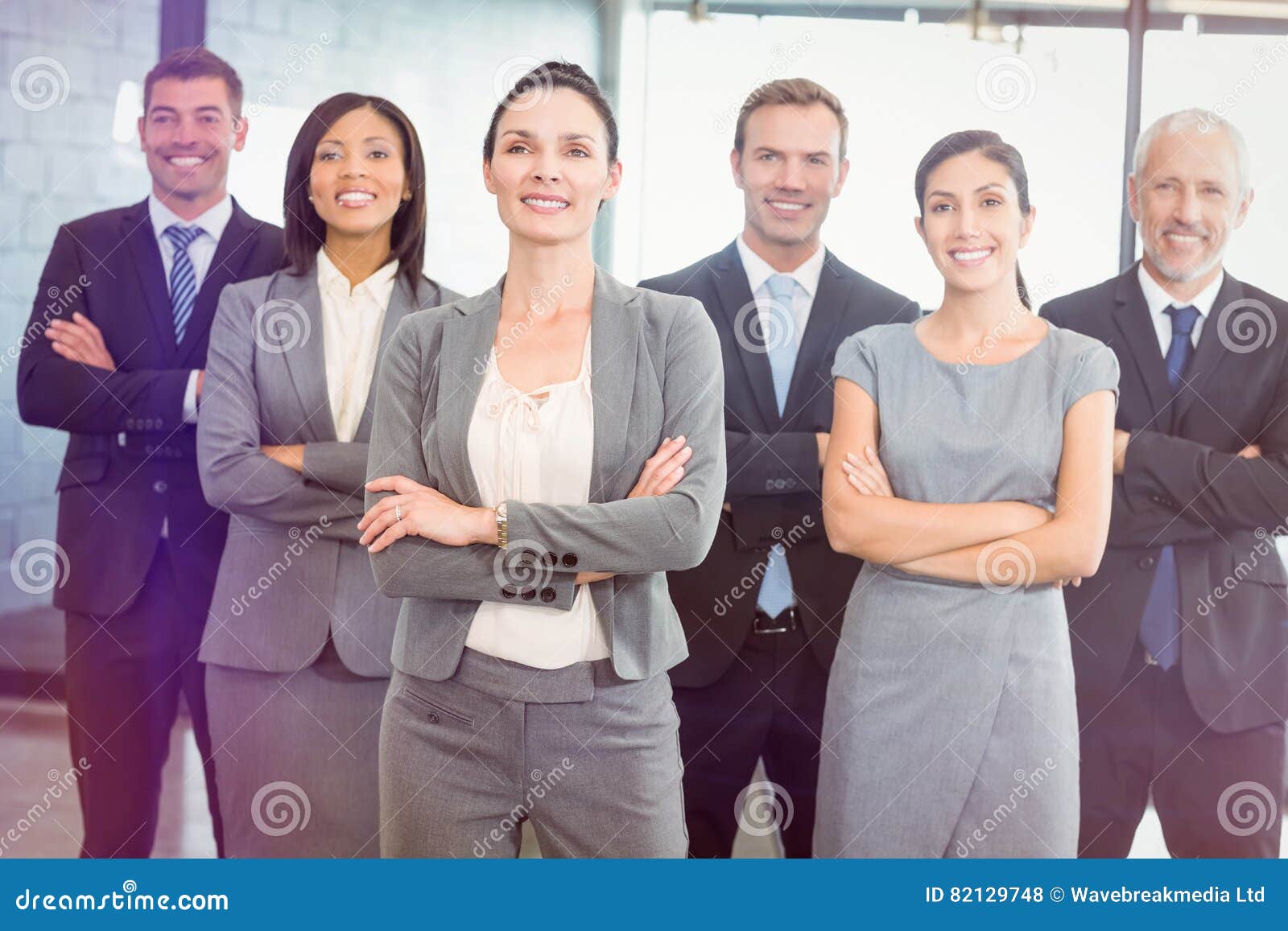 Confident Business Team in Office Stock Photo - Image of folded, male ...