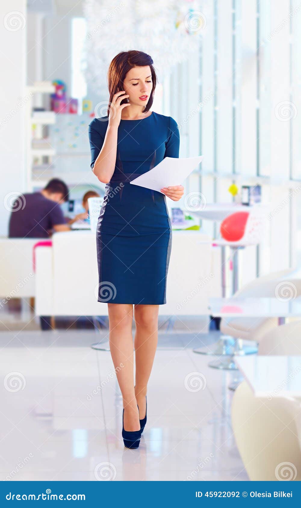 Confident Business Woman Busy with Work Stock Photo - Image of female ...