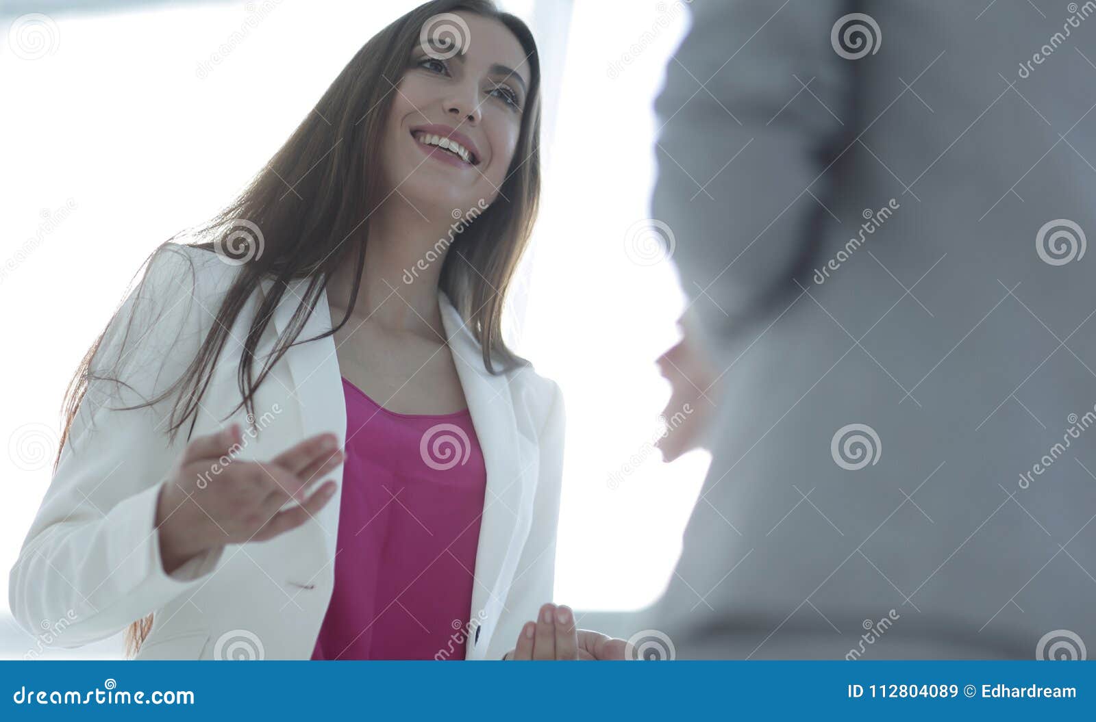 Successful Business Woman Talking with a Client Stock Image - Image of ...