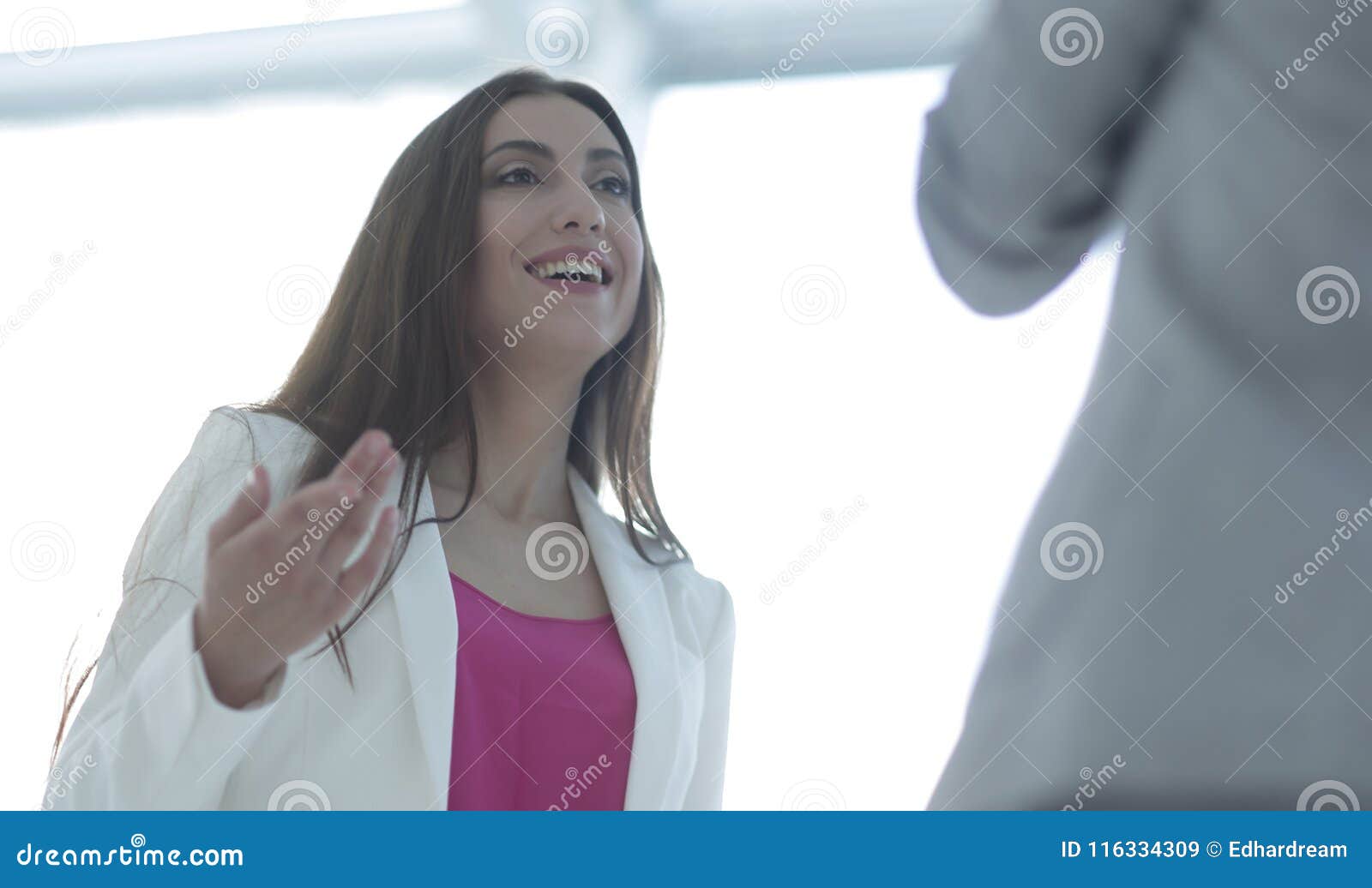 Successful Business Woman Talking with a Client Stock Image - Image of ...