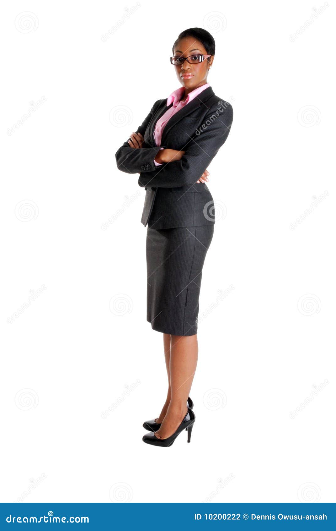 Confident Business Woman Standing Stock Photo - Image of positive ...