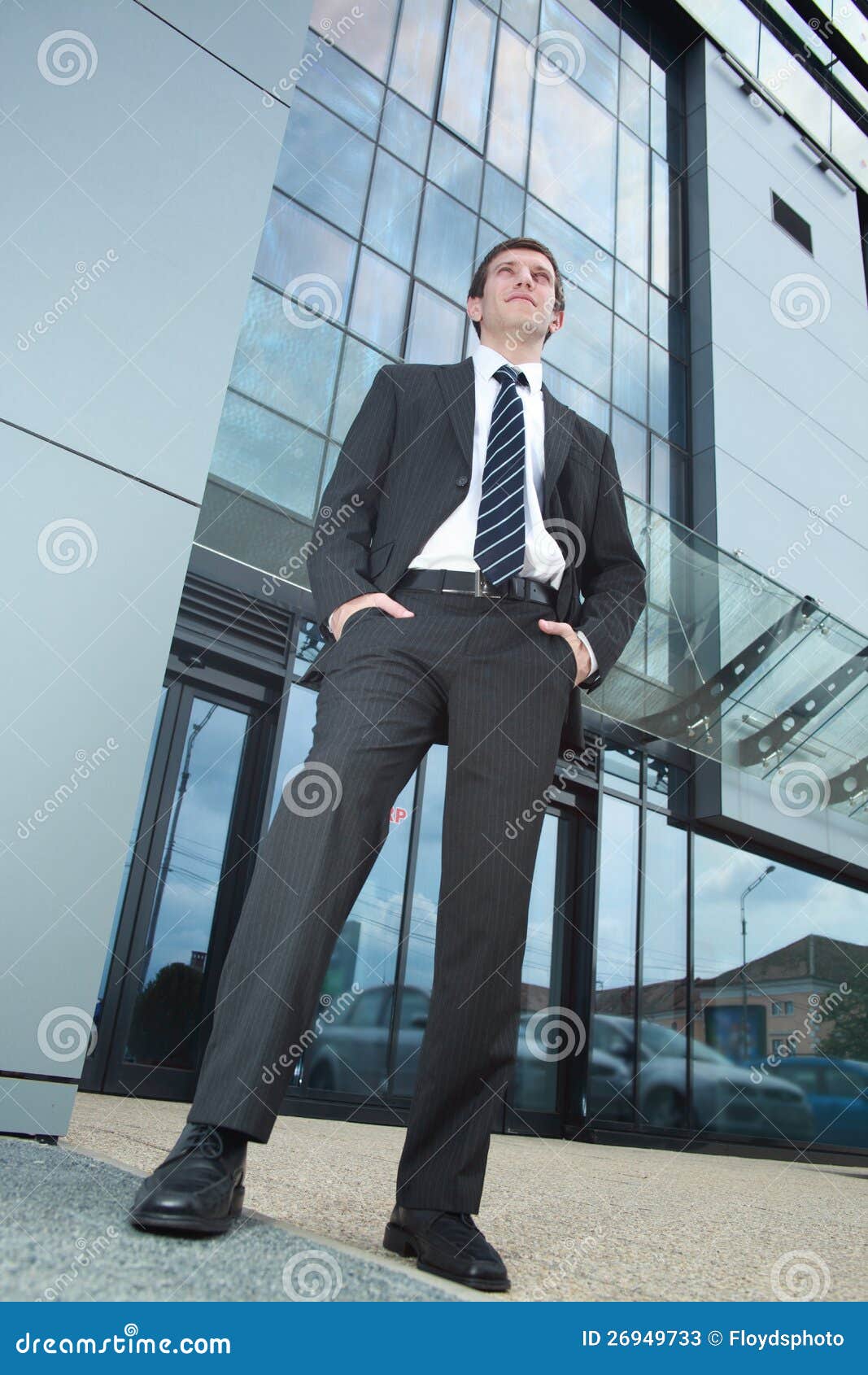 Confident Businessman in Front of a Building Stock Image - Image of ...