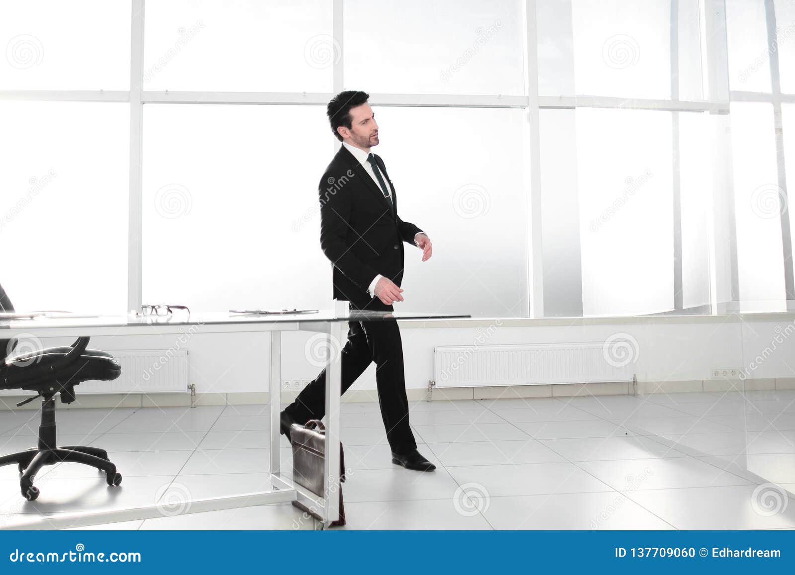 Confident Businessman in His Office Stock Photo - Image of employee ...